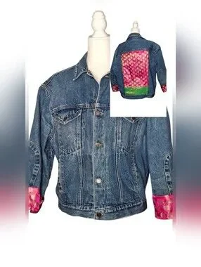 Handmade | Jackets & Coats | Upcycled Denim Kantha Jacket Colorful ...